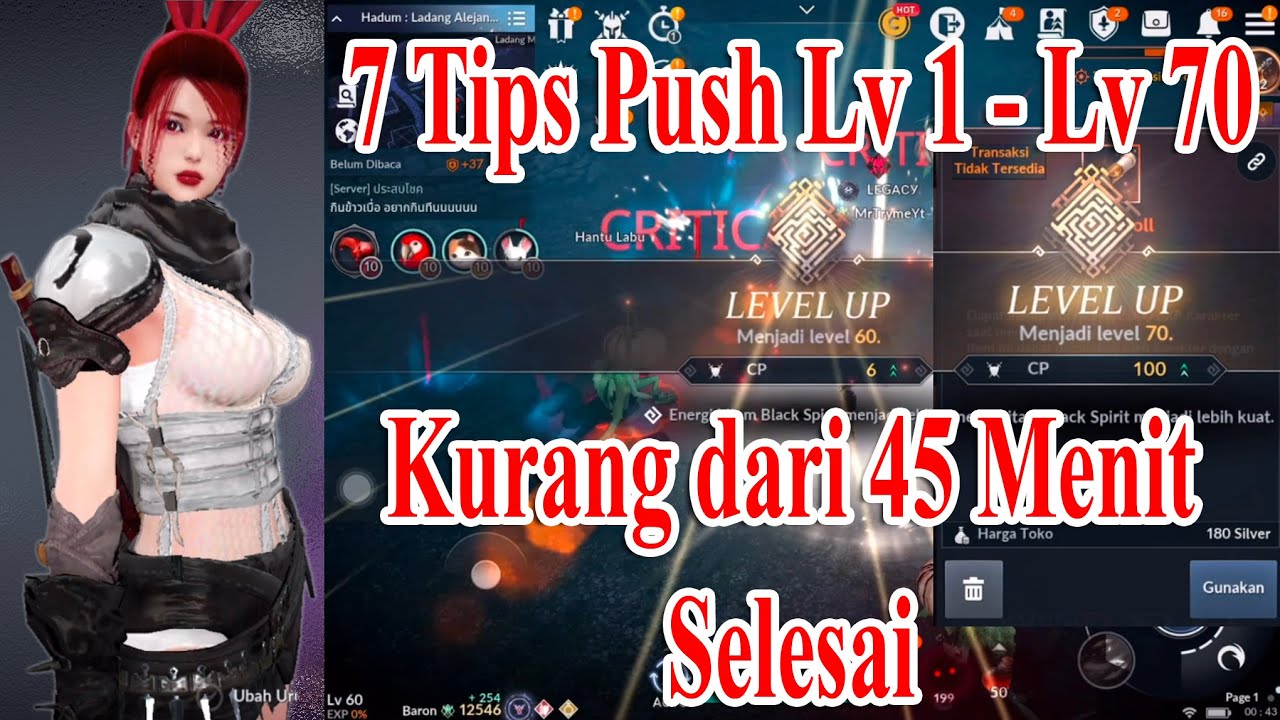 7 Tips Push Level 1 sampai 70 Hanya 45 menit Untuk Character Baru - YouTube