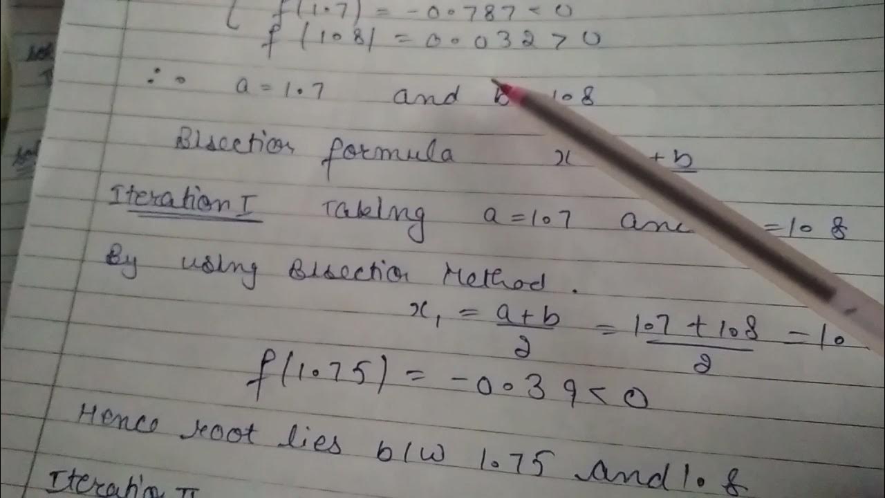 find the real root of the equation x^3-x-4=0 by Bisection method - YouTube