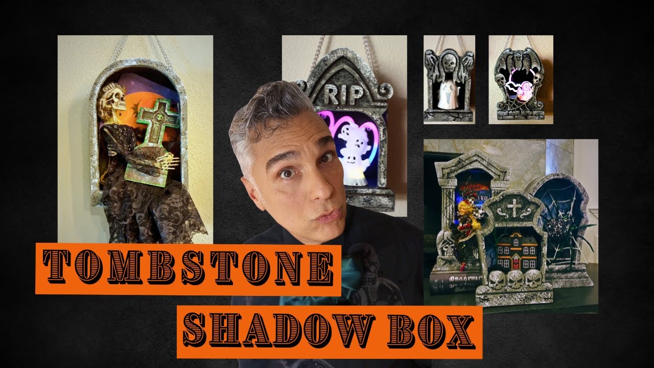 TOMBSTONE SHADOW BOX👻- Easy Halloween DIY- Looks Expensive💲 Cheap To ...