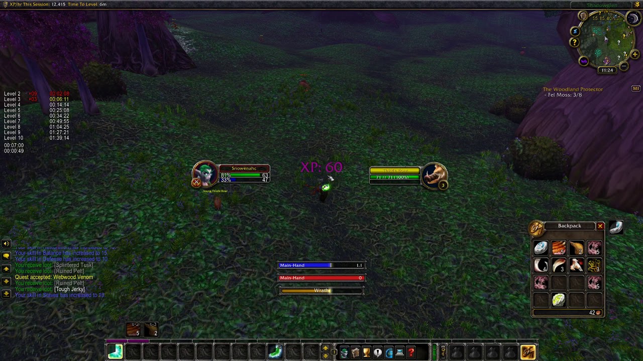 Classic wow - World record Night Elf Druid speedrun 1-10 1h35m36s ...