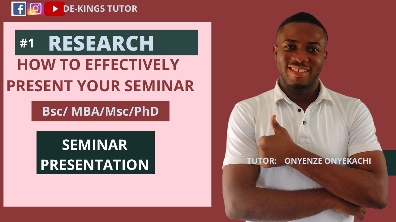 HOW TO PRESENT SEMINAR EFFECTIVELY #PROJECT #THESIS #DISSERTATION #Bsc ...