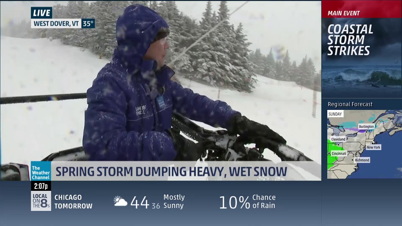 Mike Seidel TWC Riding Down Mt. Snow, VT During Snowstorm 3-22-2019 ...