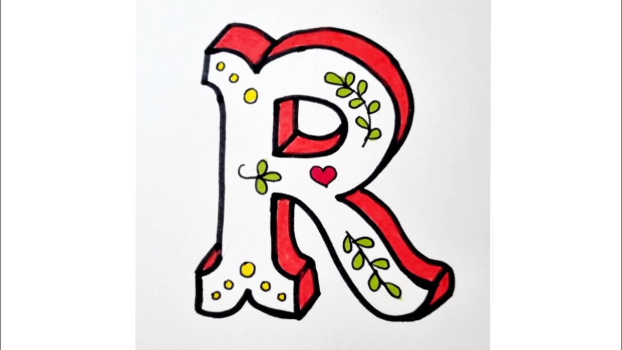 Como desenhar a letra R bonita [ speed drawing ] - YouTube