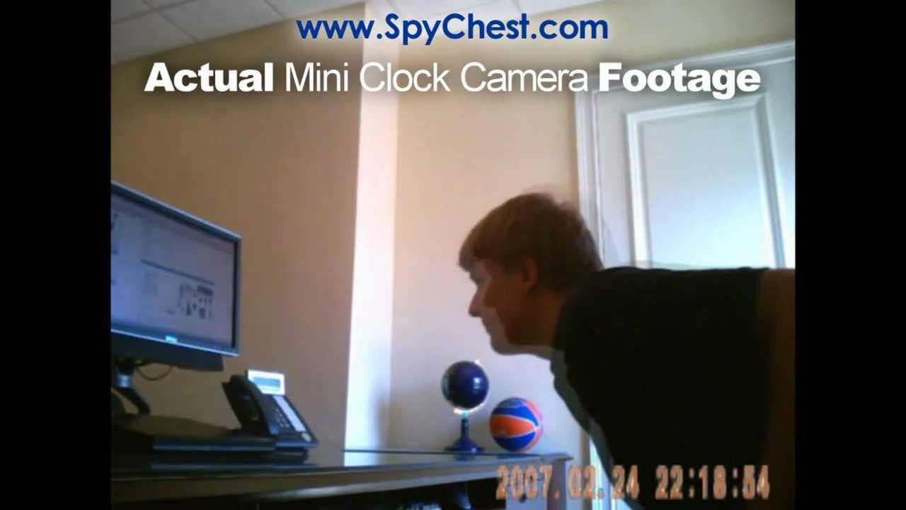 Actual Video Footage - Hidden Mini Clock Camera - Spy Chest - YouTube