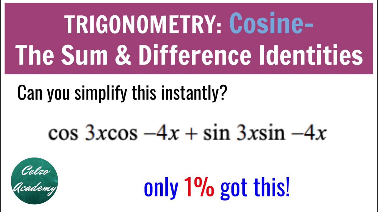 COSINE: The Sum & Difference Identities l Can you simplify this ...