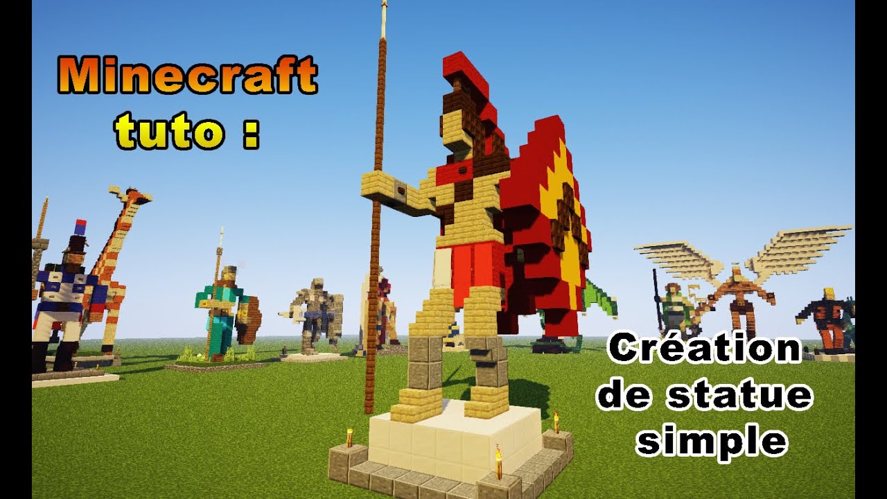 Minecraft Tuto - statue simple du spartiate. - YouTube