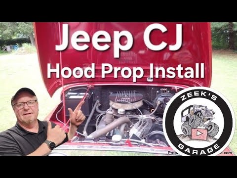 Jeep CJ Hood Prop Install - YouTube
