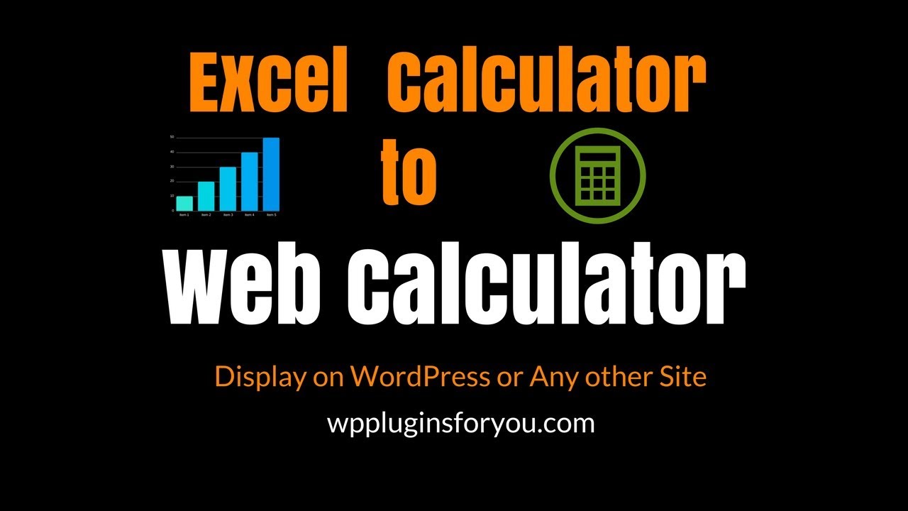 How to Build Excel calculator to web calculator with graph ? - YouTube