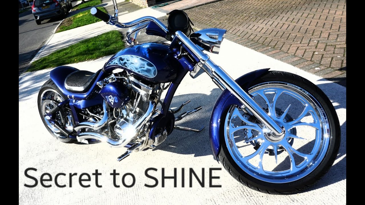 How to clean custom bike or Harley Davidson Pav`s way. - YouTube