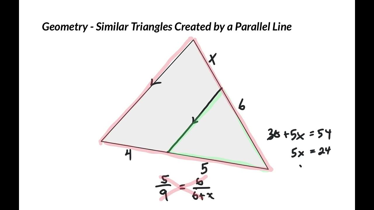 Geometry - Similar Triangles Created by a Parallel Line - YouTube