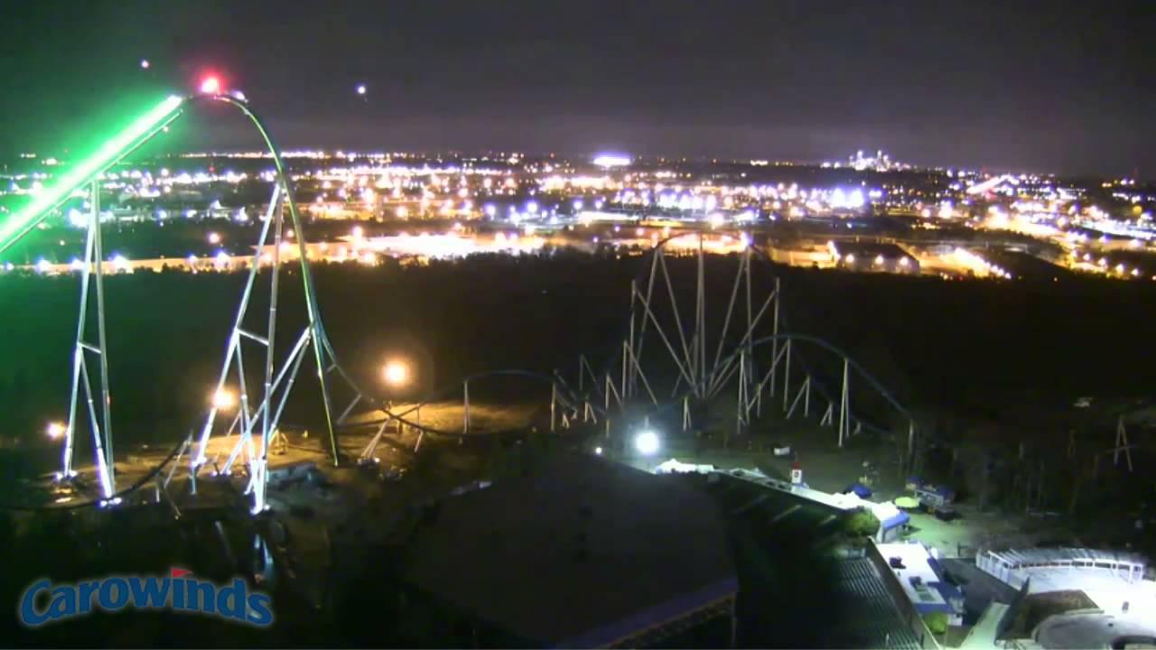Fury 325 - Lift Hill Support Lights - YouTube