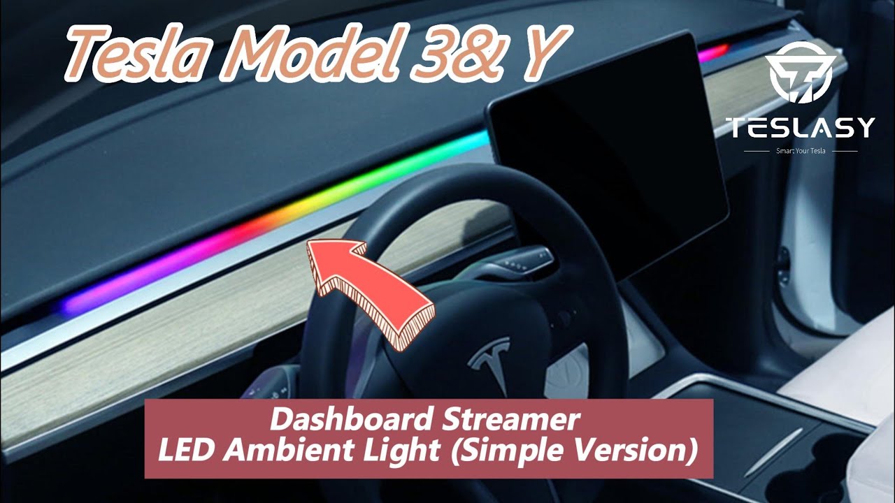 Tesla Model 3/Y Dashboard Streamer LED Ambient Light (Simple Version ...