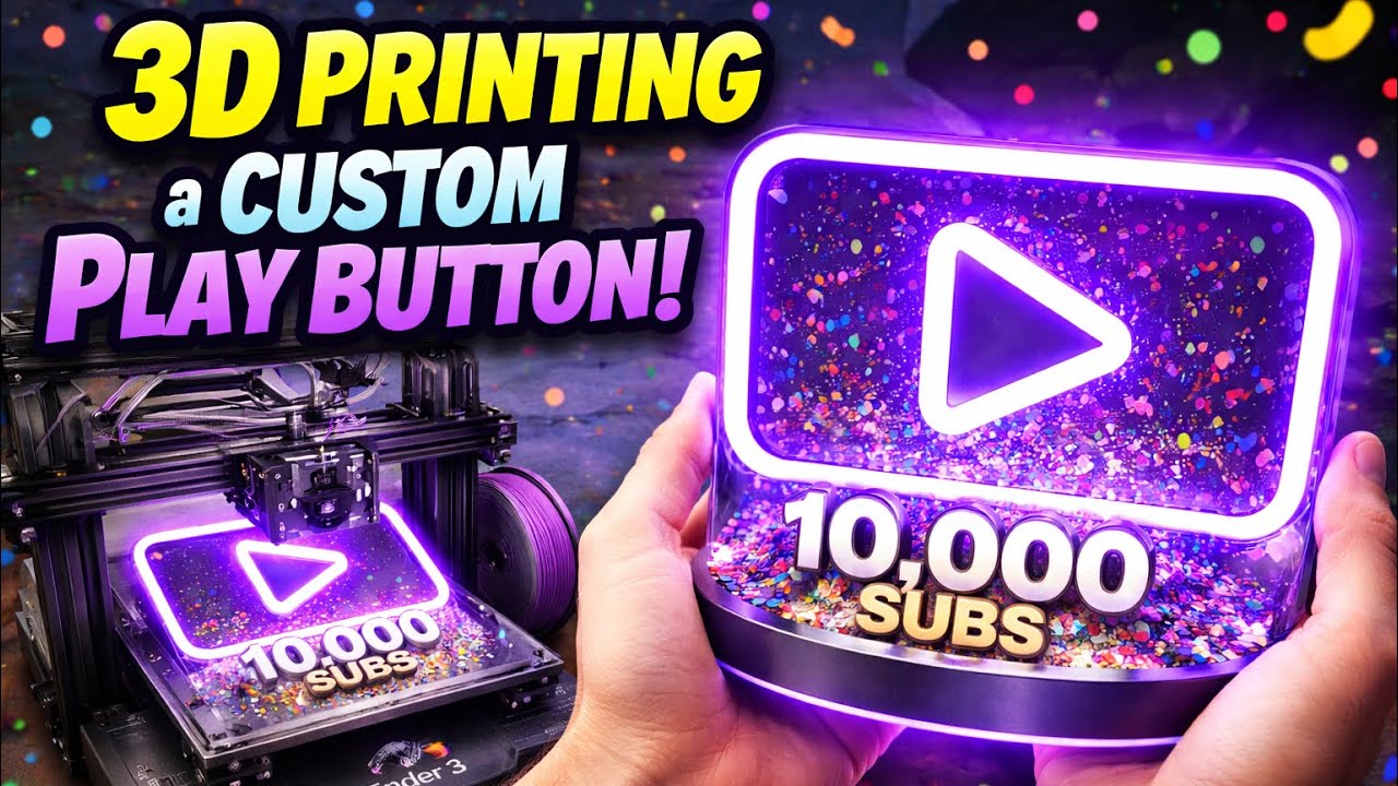 Making a NEON PLAY BUTTON for 10k Subs! - YouTube