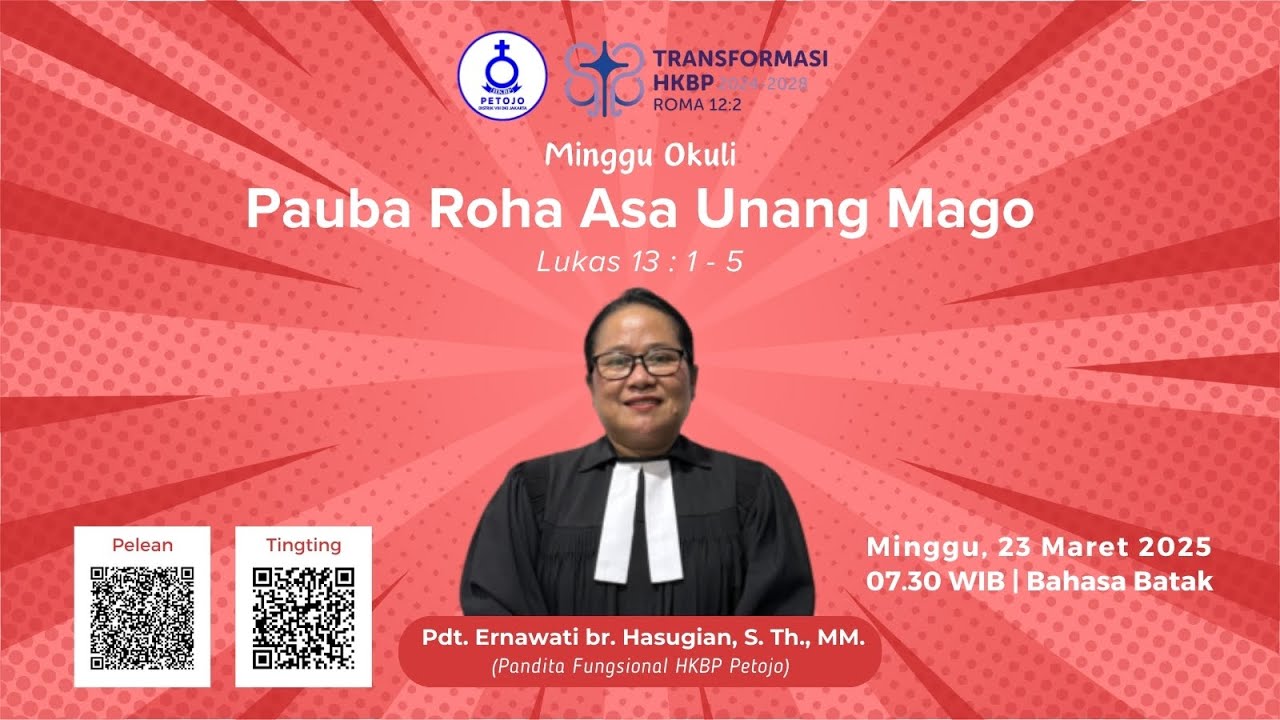 IBADAH UMUM I HKBP PETOJO - MINGGU, 23 MARET 2025 | MINGGU OKULI - YouTube