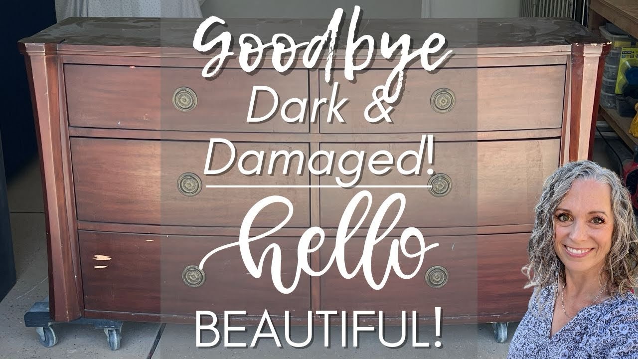 This dark and damaged dresser gets a whole new look! Start to Finish ...