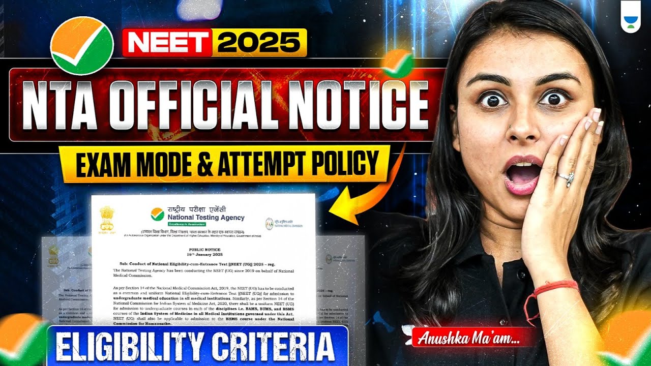 📢NTA NEET 2025 Official Update: Pen & Paper Mode and Attempt Limits ...