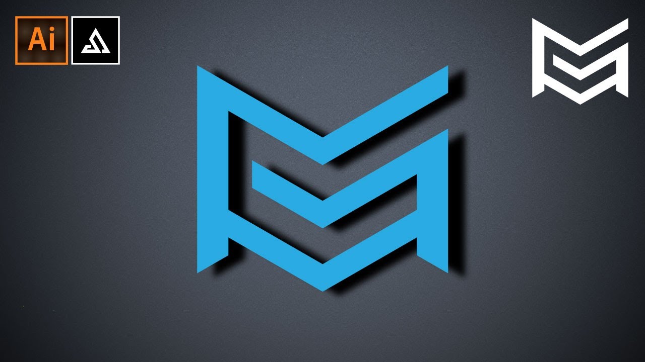 How to make letter M logo in illustrator by Sohail Akhtar - YouTube