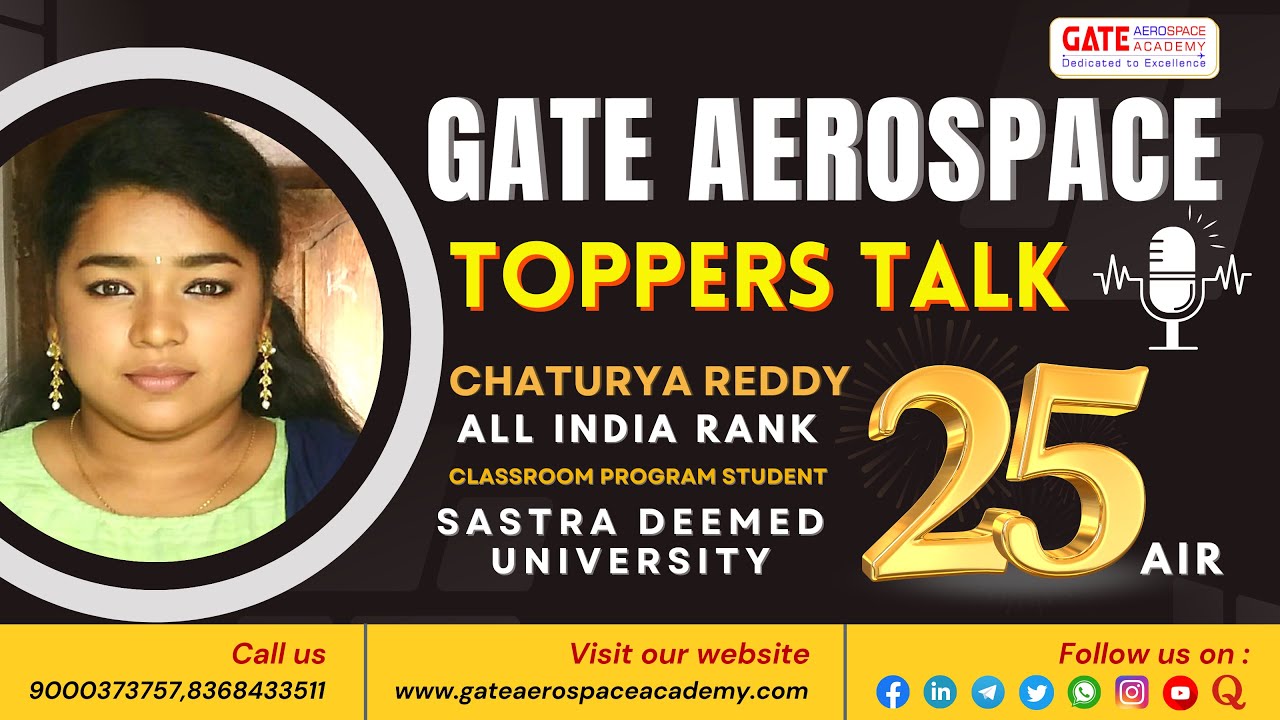 GATE Aerospace Topper's Talk | All India 25th Rank in GATE Aerospace ...