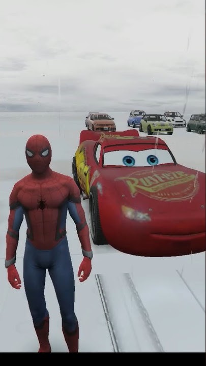 GTA 5 Epic Ragdolls Lightning McQueen Vertical Mega Ramp Challenge ...