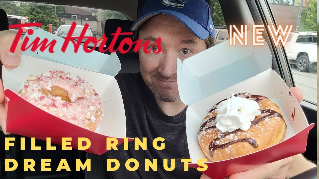 Are the NEW Tim Horton's RING FILLED DREAM DONUTS any good? - YouTube