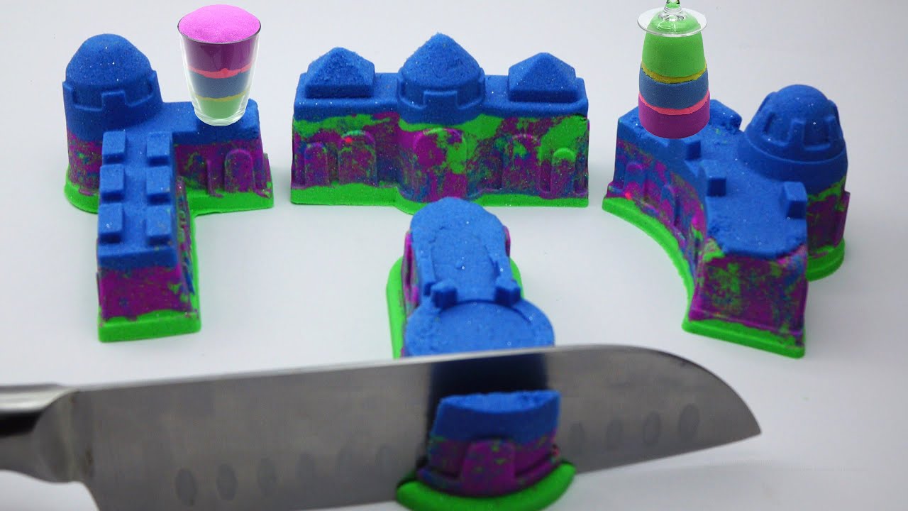 Kinetic Sand Castle with Relaxing and satisfying Cutting | Kinetic sand ...