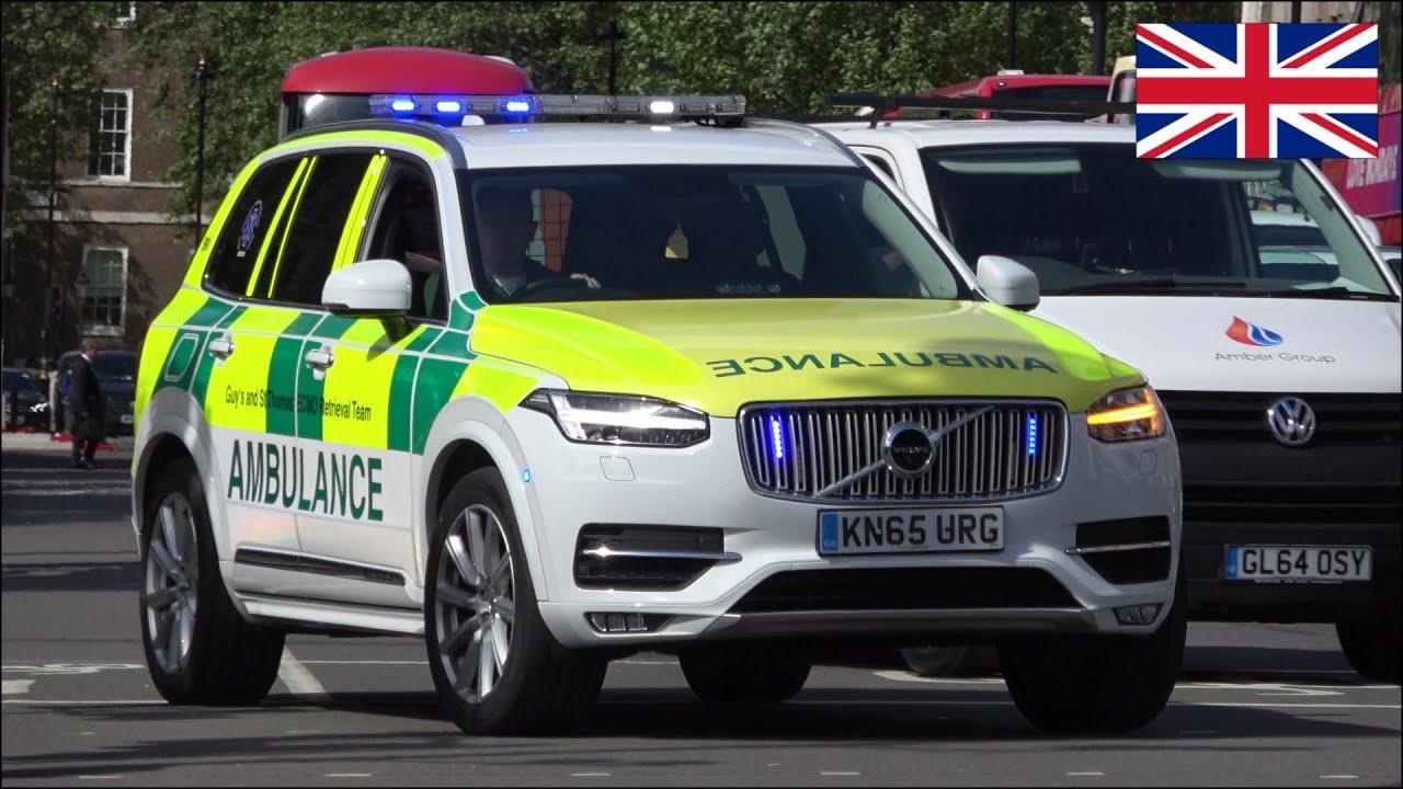 BEARS Ambulance car responding with siren and lights - ECMO - YouTube