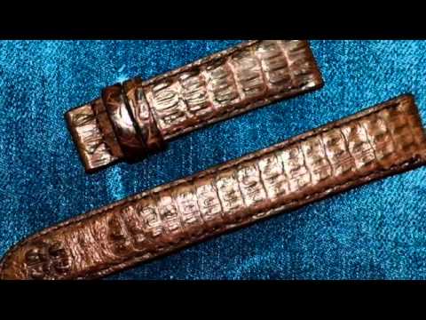 GENUINE ALLIGATOR, CROCODILE LEATHER SKIN WATCH STRAP BAND - YouTube
