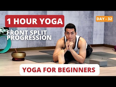 How to front split yoga | front split progression stretches | yoga for hanumanasana #yoga - YouTube