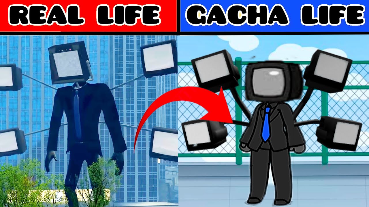 TV Man Large in Gacha Life | Making Skibidi Toilet in Gacha Life | Real ...