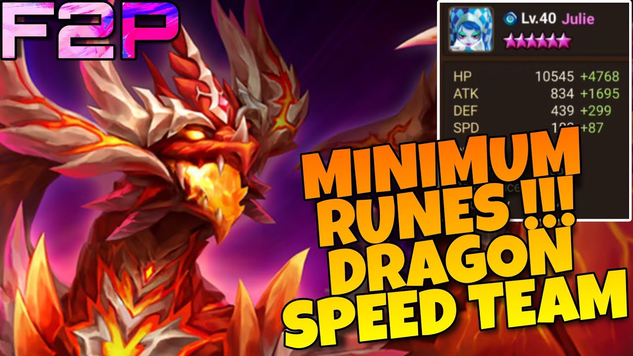 EASY RUNE F2P DRAGON SPEED TEAM 😁 DRAGON ABYSS HARD SPEED TEAM ...