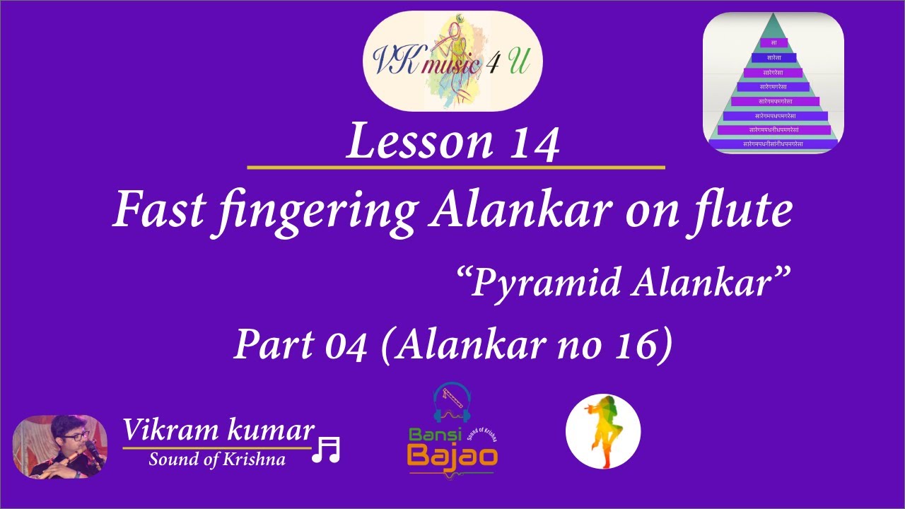 Lesson 14 | Fast fingering alankar on Flute | Alankar part 04 (Alankar ...
