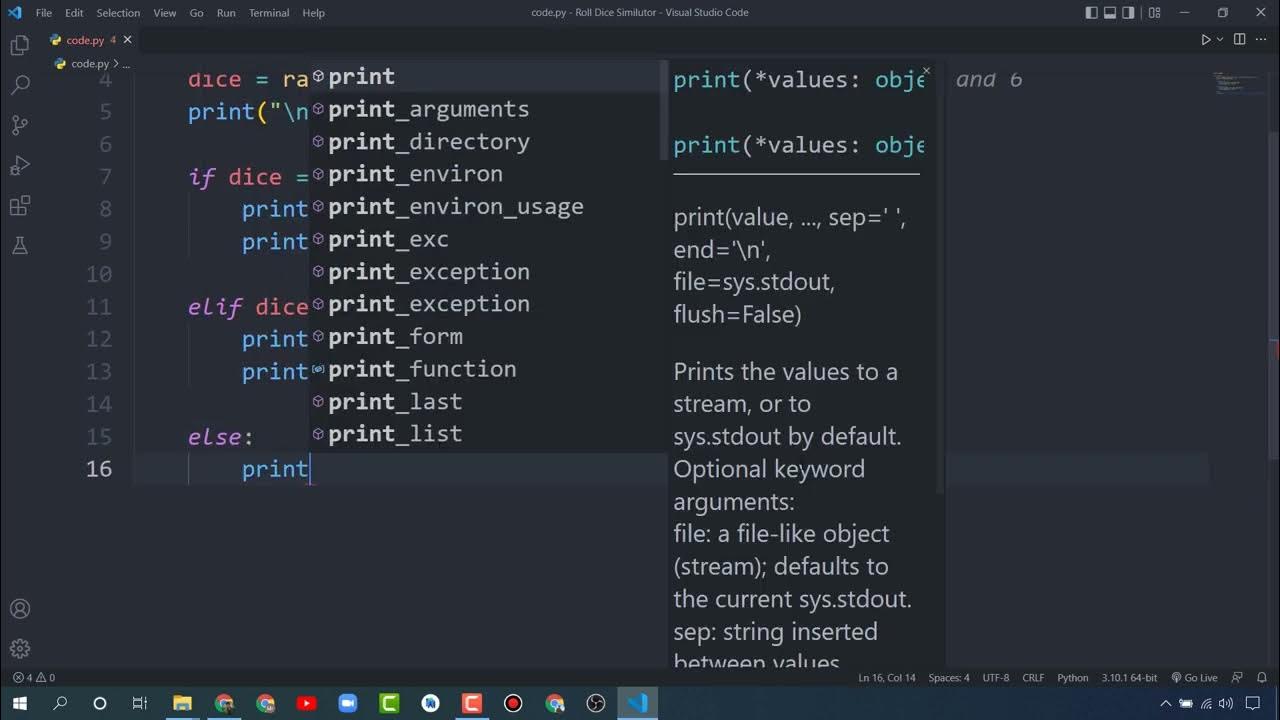 Roll Dice Simulator Game Using Python - Python Mini Project Tutorial ...