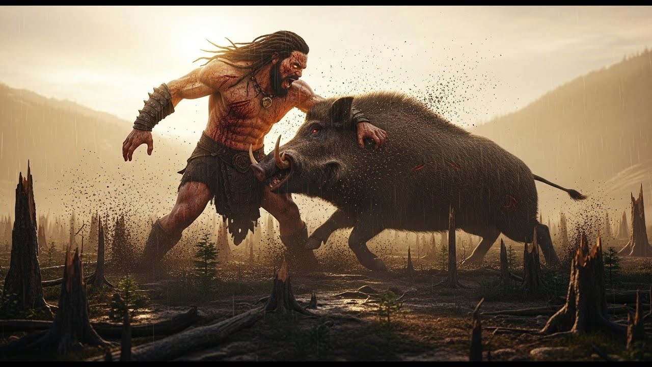 Human Giant vs The Giant Boar — The Hunt for Survival Begins - YouTube