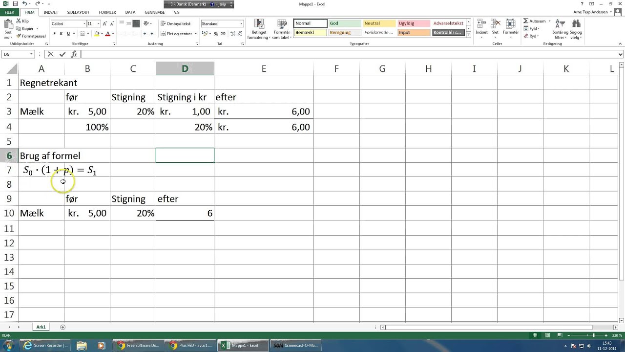 Procentregning forskellen på F og E niveau - YouTube