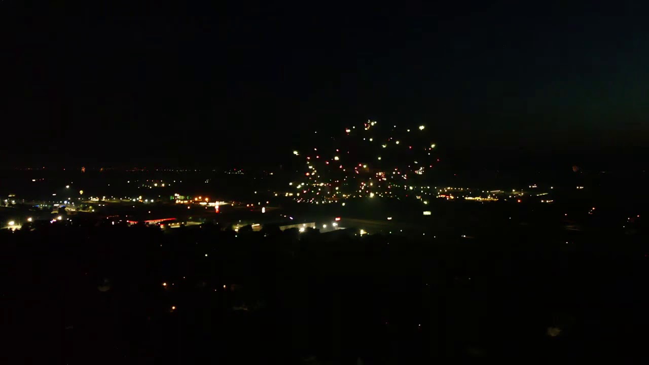 aerial view of wichita kansas on July 4 - YouTube