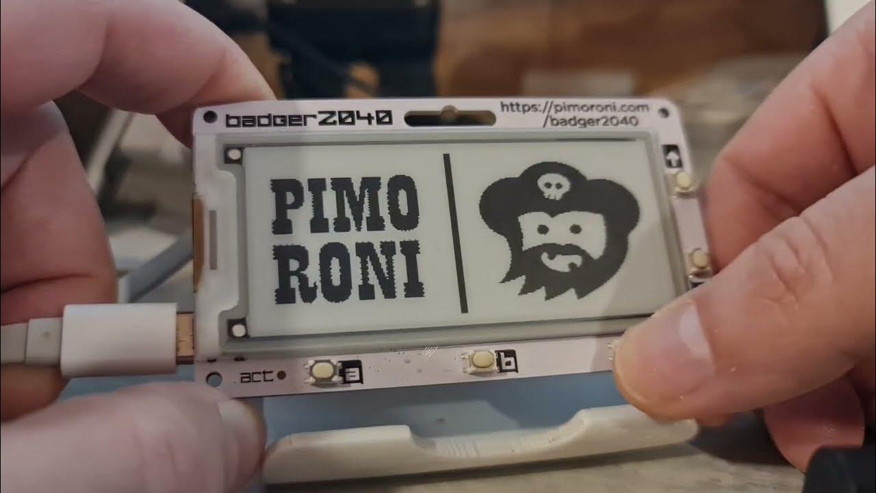Pimoroni Badger2040 circuitpython BagderOS port - YouTube