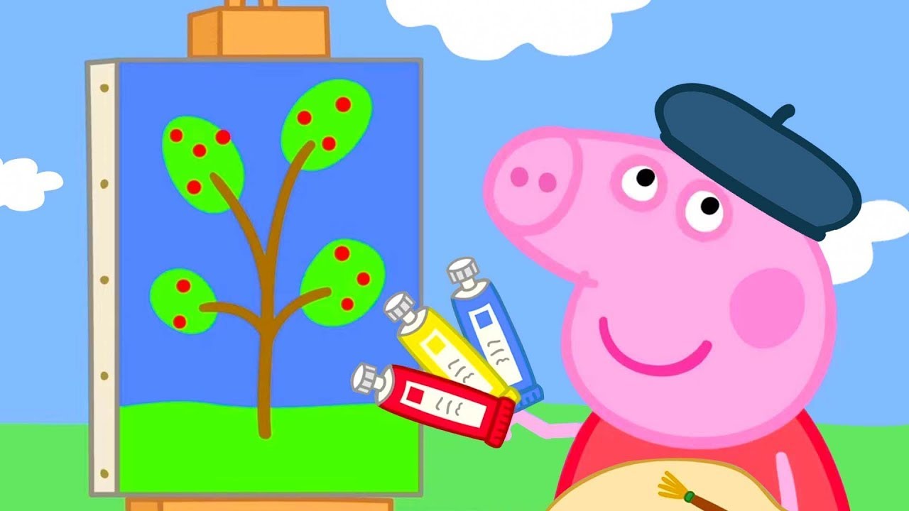 Peppa Pig Learns How To Paint | Peppa Pig Family Kids Cartoons ...