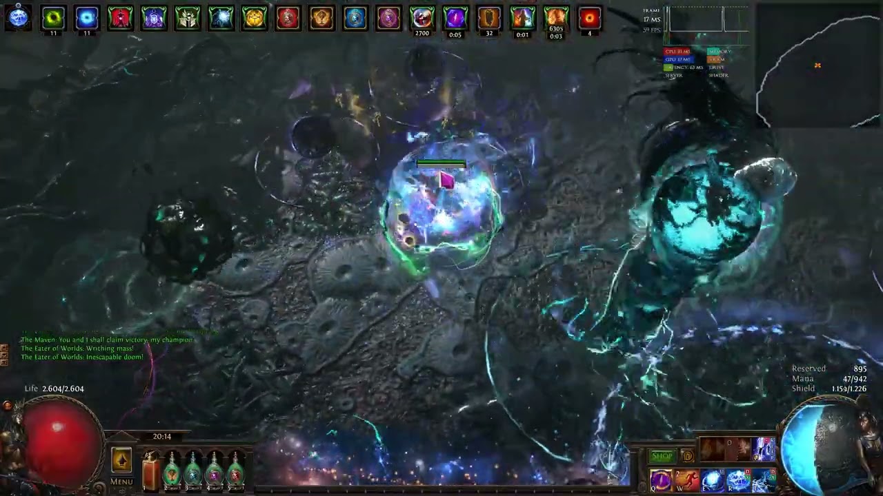 PoE 3.19 Uber Eater of Worlds - Lightning Conduit Elementalist ! - YouTube