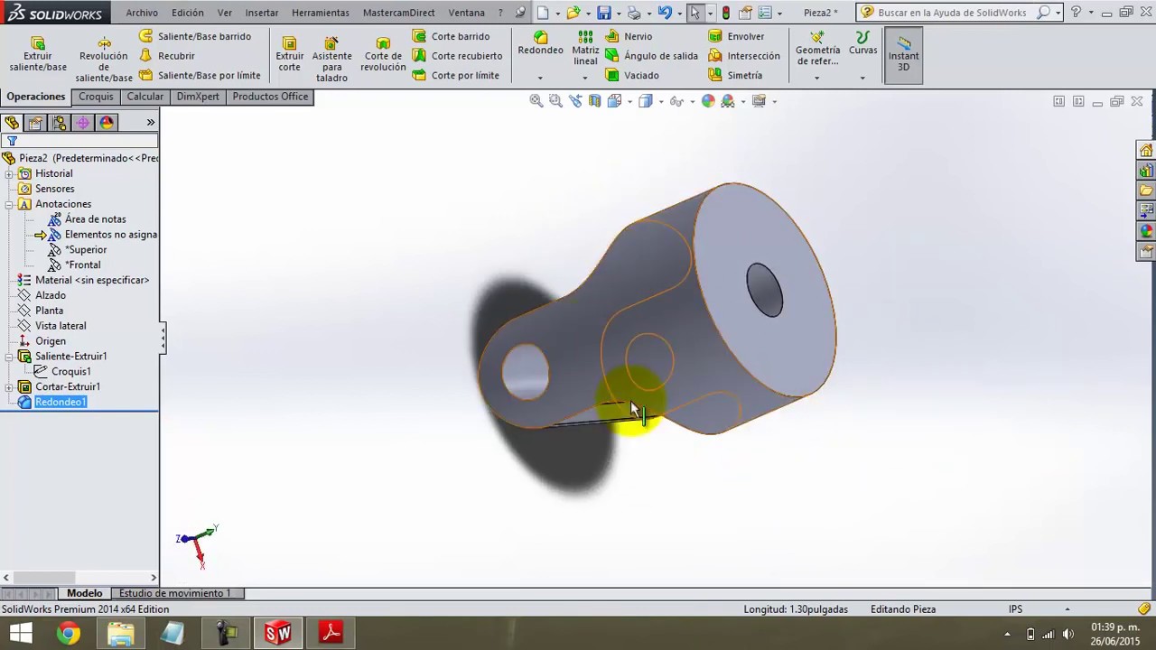 Diseno de piezas con solidworks 4 Part design with solidworks 4 - YouTube