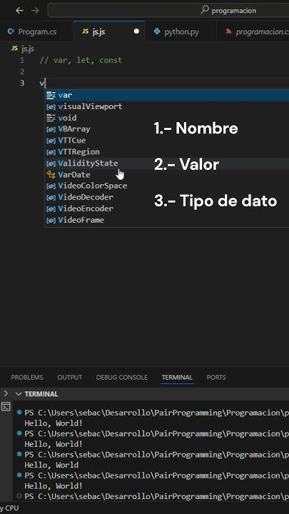 que es una variable #tutorial #js #programming #javascript #programacion #programación # ...