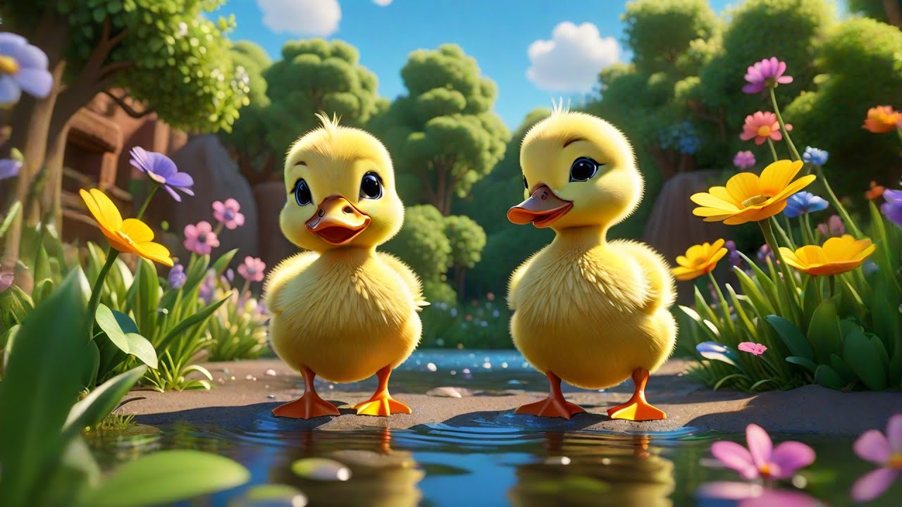 Four Baby Ducks Go Quack Quack Quack | Animal Sounds Song for Kids ...