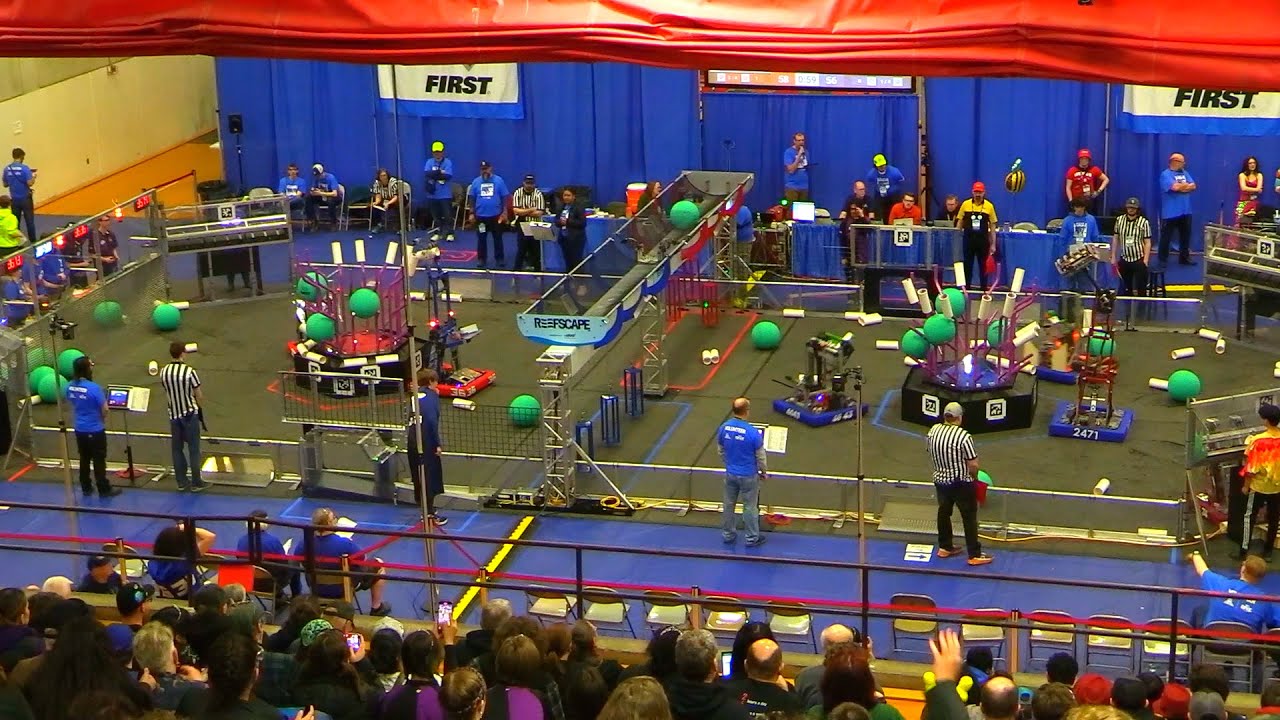 Robotics Teams Compete at FIRST Robotics Reefscape Event - YouTube