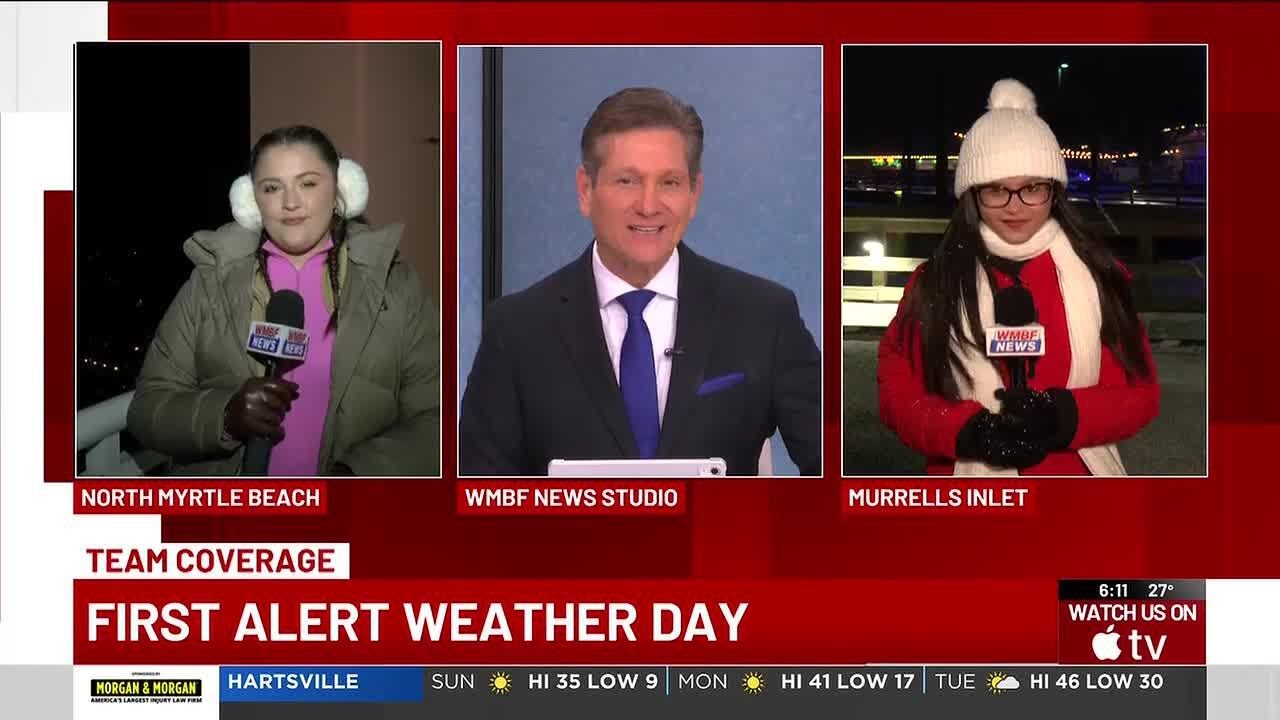 Team coverage: Winter storm hits Grand Strand, Pee Dee - YouTube