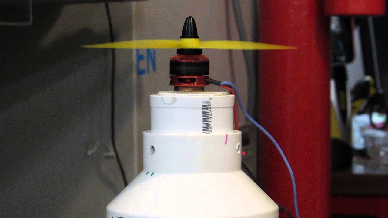 Bench Test DYS BE1806 2300KV 3S Power with a Plastic 5X3 Prop Video ...