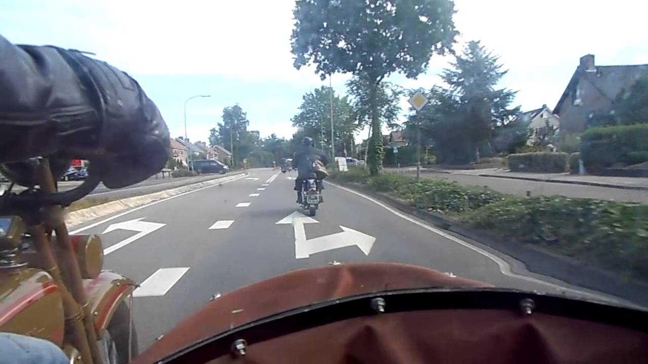 Riding the 1929 JD Harley Davidson with Goulding sidecar - YouTube