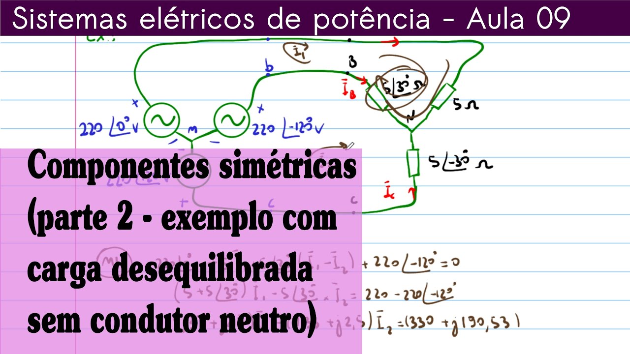SEP (aula 09) - Componentes simétricas - exemplo 1 - YouTube