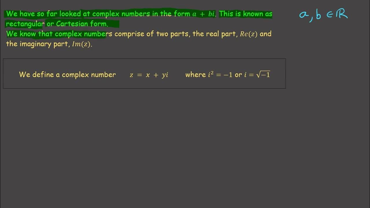 Ch 1 Complex Numbers Intro - YouTube