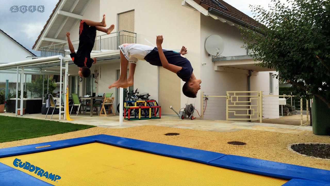 New Trampoline Tricks - Eurotramp Inground - YouTube