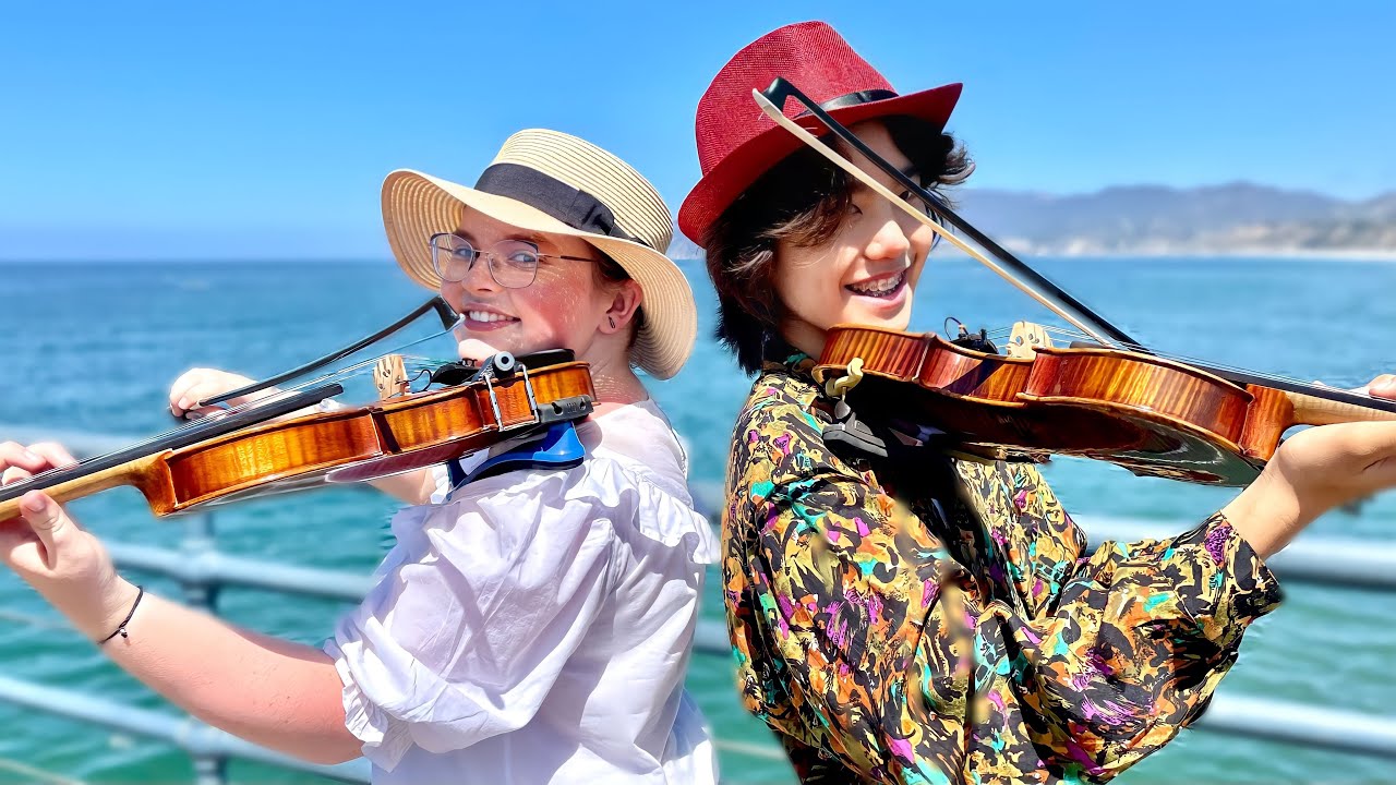 VIOLIN DUO play TOXIC on SANTA MONICA Pier - Holly May & Lunoi Mitani ...