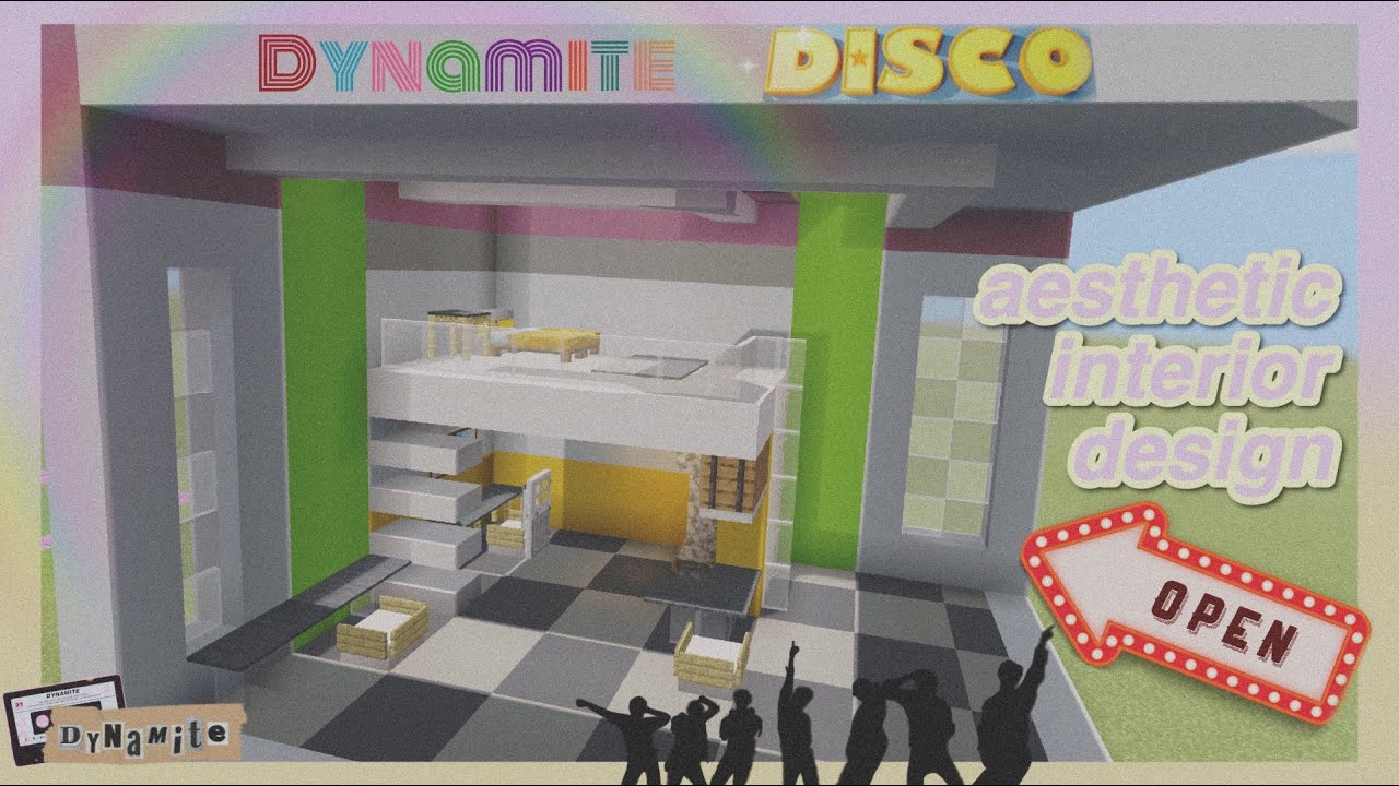 BTS (방탄소년단) ‘Dynamite’-inspired interior design 🧨 (𝚊𝚎𝚜𝚝𝚑𝚎𝚝𝚒𝚌 Minecraft ...